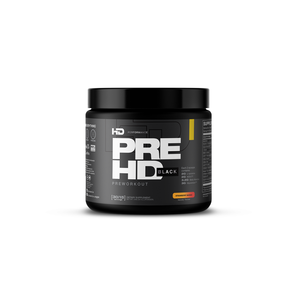 HD Muscle PreHD Black Strawberry Mango 252g — Bluewater Nutrition