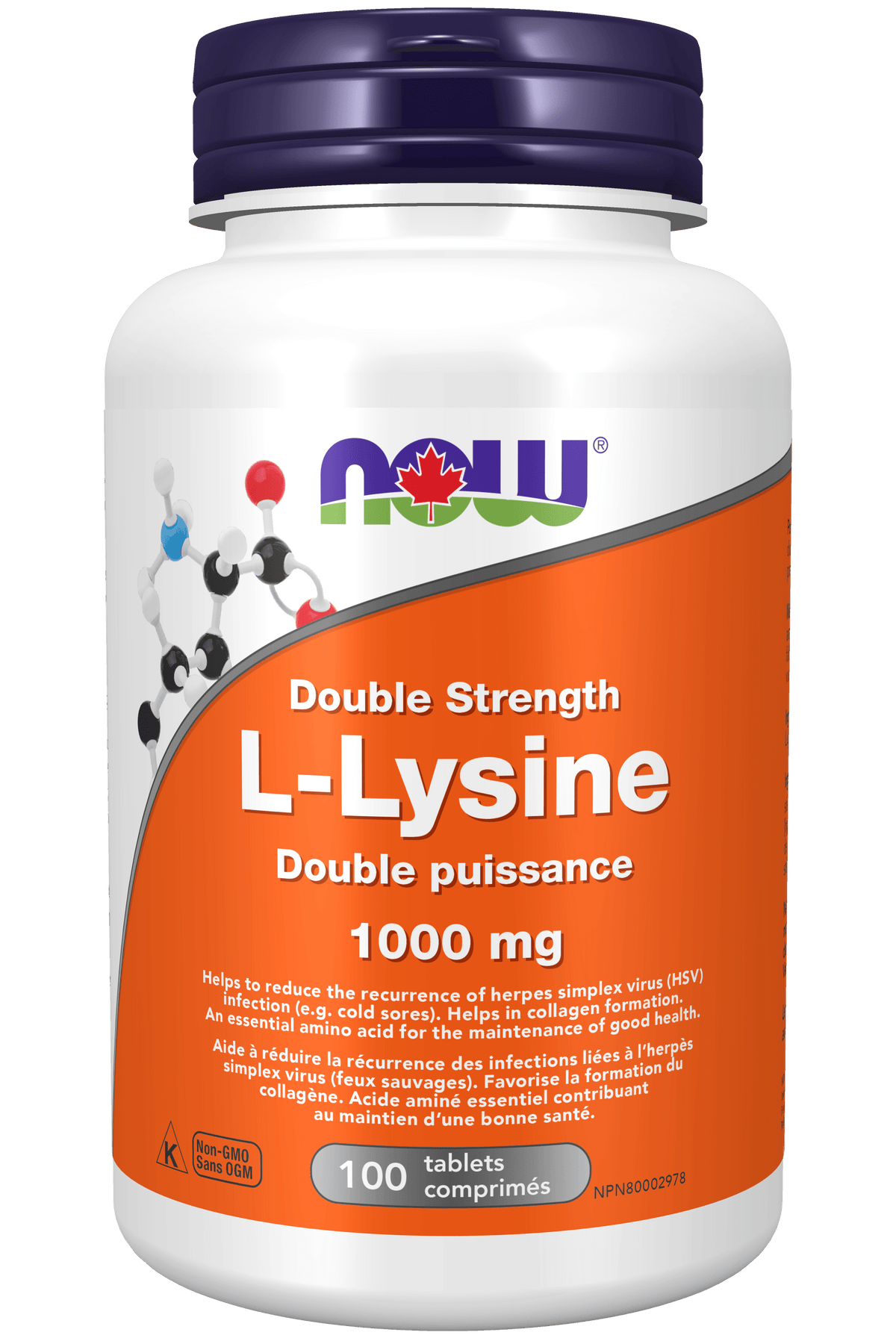 NOW Supplements L-Lysine 1000mg 100 Tablets — Bluewater Nutrition