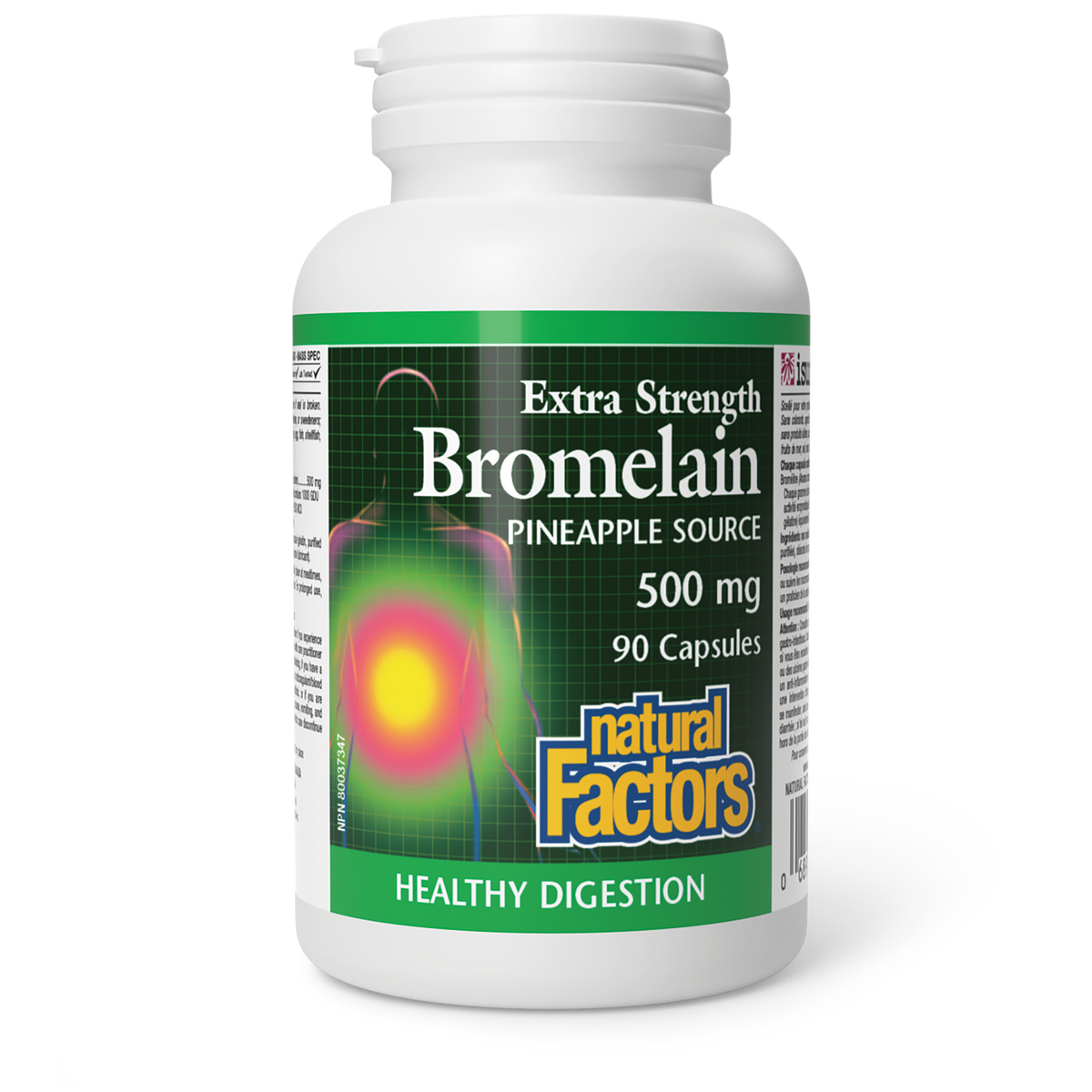 Natural Factors Bromelain 500mg - Extra Strength 90 Gelatin Capsules ...