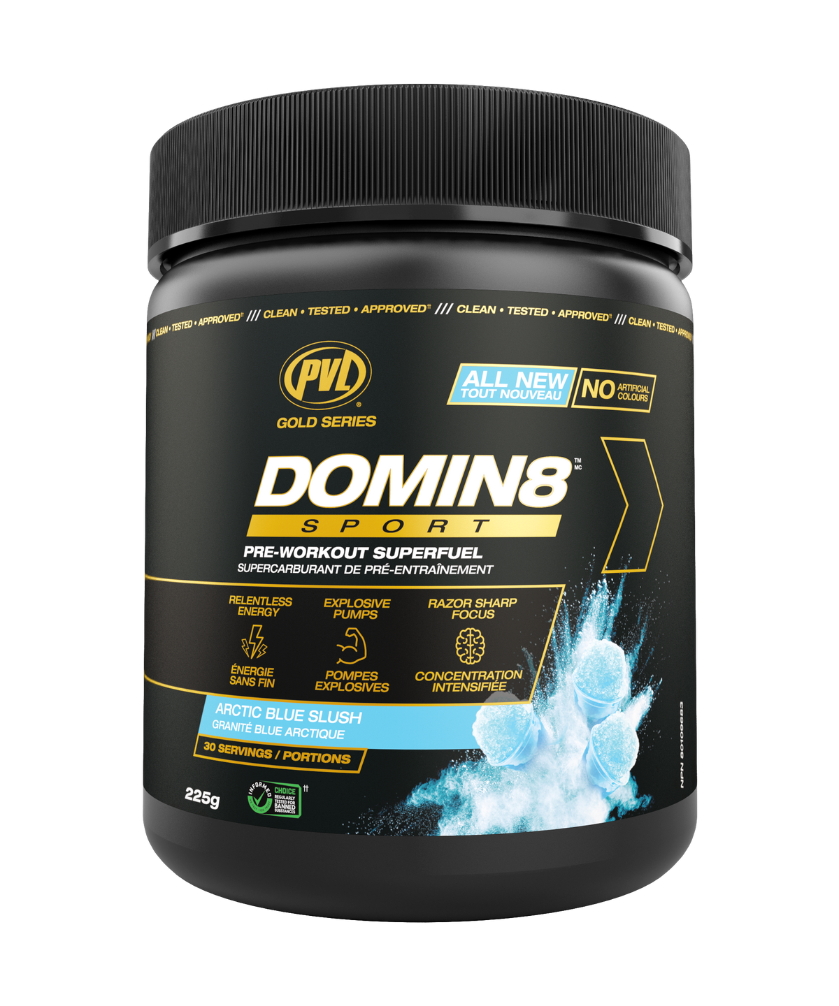 PVL Gold Series Domin8 - Arctic Blue Slush 520g — Bluewater Nutrition