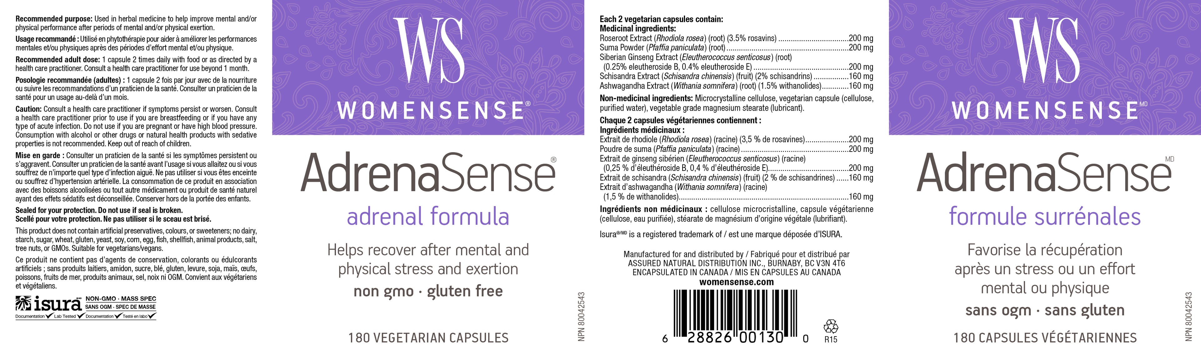 WomenSense AdrenaSense® 180 Veg Capsules — Bluewater Nutrition